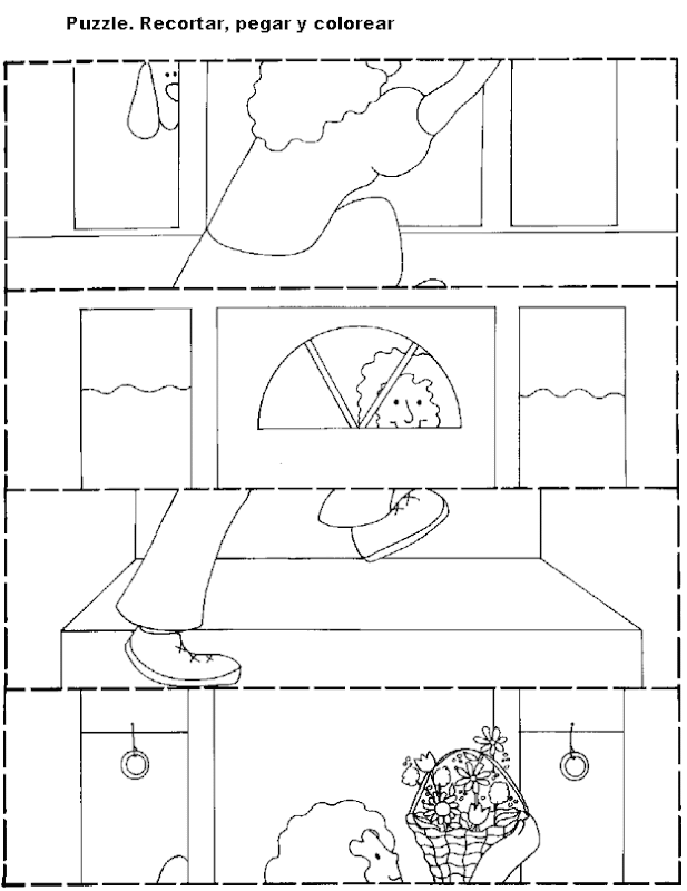 Dibujos recortar, pegar y colorear animales - Colorear dibujos infantiles